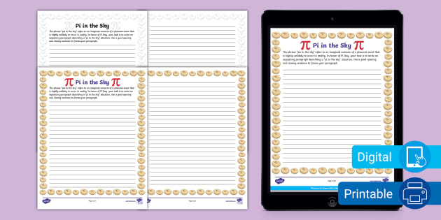 Pi in the Sky Writing Prompt Activity (professor feito) Pi in the Sky Writing Prompt Activity (professor feito)