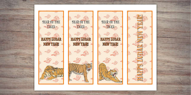 Year of the Tiger Bookmarks | Twinkl Party (teacher made)