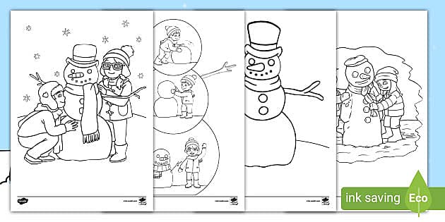 Snow People Colouring Sheets (teacher made) - Twinkl
