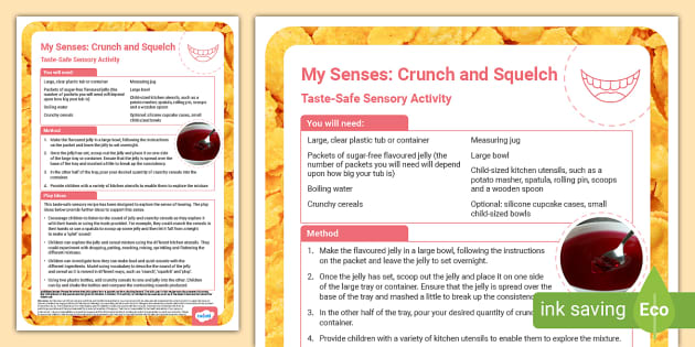 My Senses: Crunch and Squelch Taste-Safe Sensory Activity