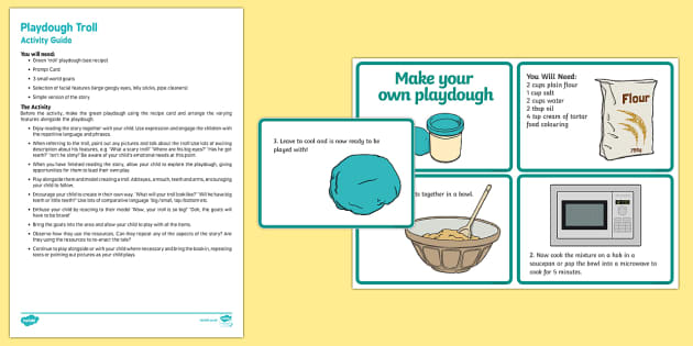 EYFS The Three Billy Goats Gruff Playdough Troll Busy Bag Resource Pack for