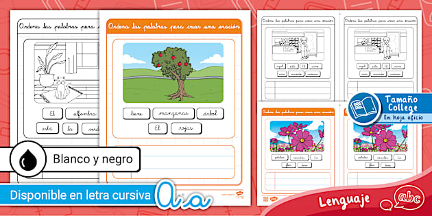 Oraciones | Escritura | Lenguaje | 1º | 2º | Escribir | Guía