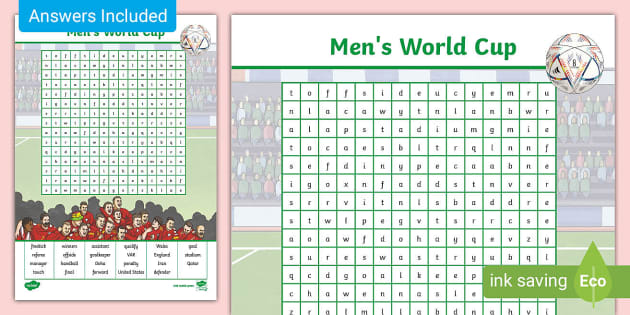 2022 Men's World Cup Wordsearch - Twinkl