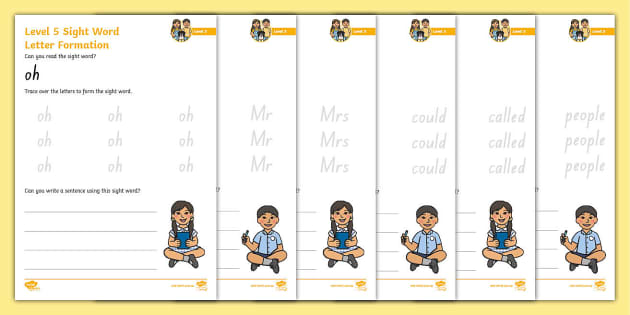 Twinkl Phonics Level 5 Sight Word Letter Formation - Twinkl