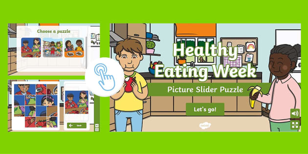 Healthy Eating Week Picture Slider Puzzle | Twinkl - Twinkl