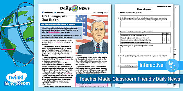 US Inauguration Day Reading Pack | Twinkl NewsRoom Resources