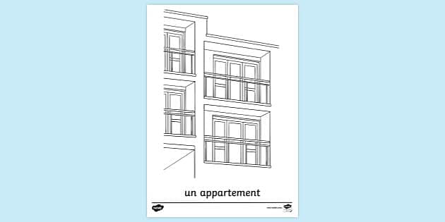 Un Appartement Flat Colouring Sheet | Colouring Sheets