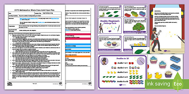 EYFS Maths: Magic Doubling Activity Whole Class Adult Input Plan and ...