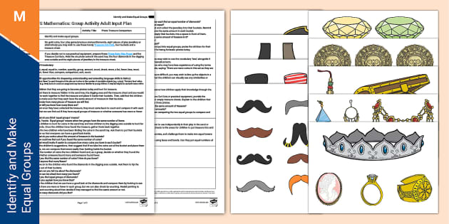 EYFS Maths: Pirate Treasure Comparison Group Activity Adult Input Plan and