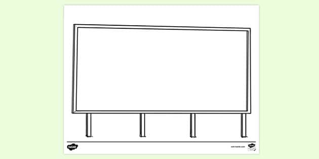 FREE! - Blank Billboard Colouring | Colouring Sheets