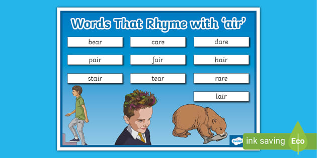 Words That Rhyme with Air Word Mat (teacher made) - Twinkl