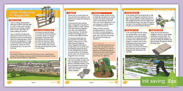 Linen Production in Moygashel Reading Comprehension