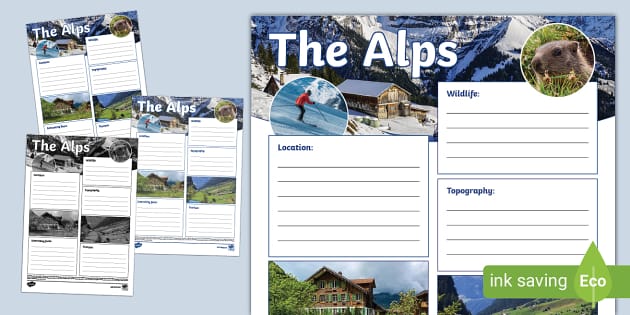The Alps Fact File Template (teacher made) - Twinkl