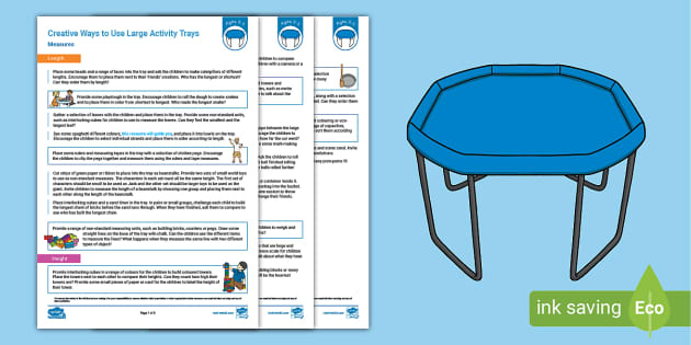 EYFS Ages 3-5 Large Activity Trays: Measures - Twinkl