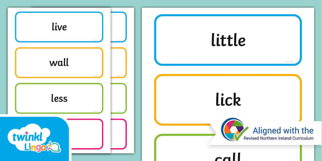 Linguistic Phonics Stage 5/6 Phase 3a 'l' Sound Word Cards