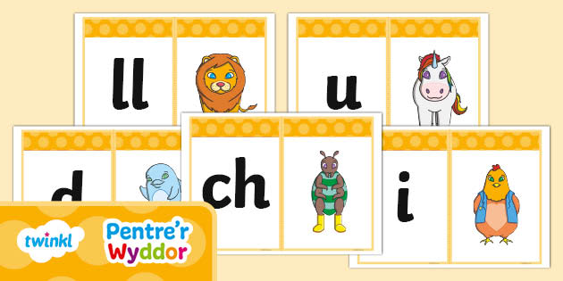 Pentre'r Wyddor: Cardiau Llythrennau Teulu 3 (teacher made)