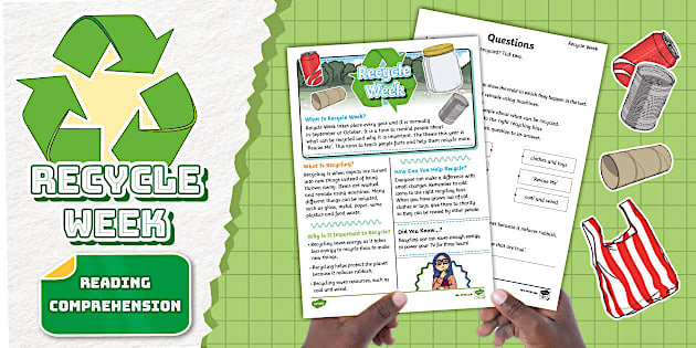 KS1 Recycle Week Reading Comprehension Activity - Twinkl