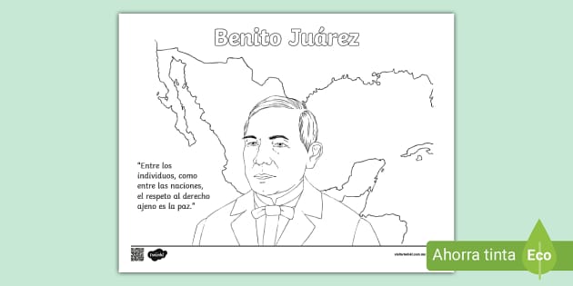 Frase Benito Juárez - para colorear