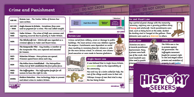 History Seekers: UKS2: Crime and Punishment Knowledge Organiser