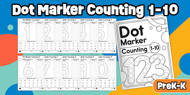 Dot Marker Counting 1-10 Activity Booklet for PreK-K