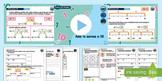 👉 Year 3 DiM: Step 6 Add 1s Across a 10 Teaching Pack