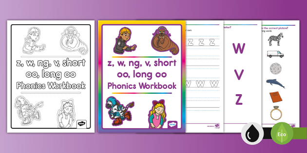 Phonics Canada Group z,w,ng,v,short/long oo Phonics Workbook