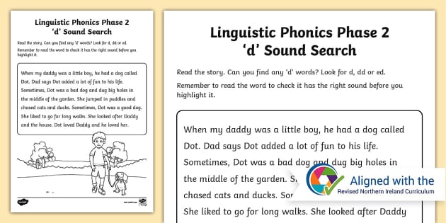 Linguistic Phonics Phase 2 ‘d’ Sound Search Activity Sheet
