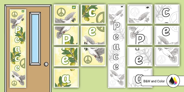 Peace Vertical Door Banner (Teacher-Made) - Twinkl