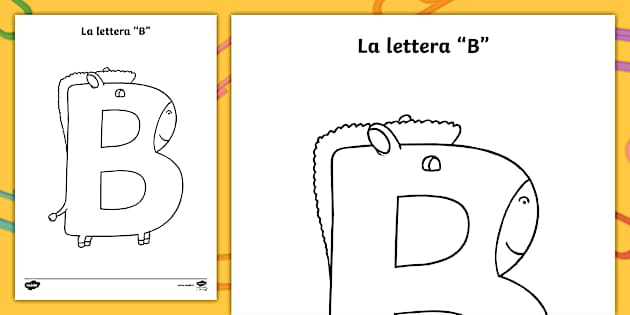 Poster della lettera B da colorare (teacher made) - Twinkl
