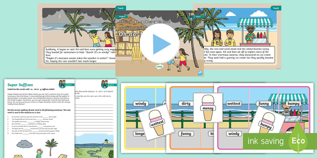 Adding -er, -est and -y to CVC and CVCC Words Lesson Pack - Level 6 Week 21