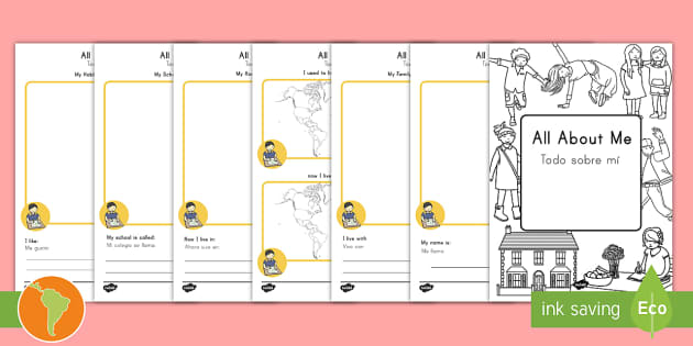 All About Me Booklet English/Spanish- Guía de trabajo
