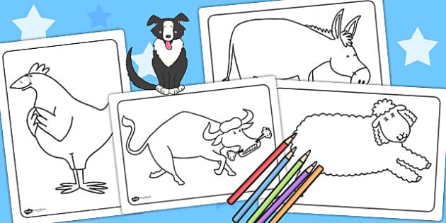 FREE! - Colouring Sheets to Support Teaching on Farmyard Hullabaloo
