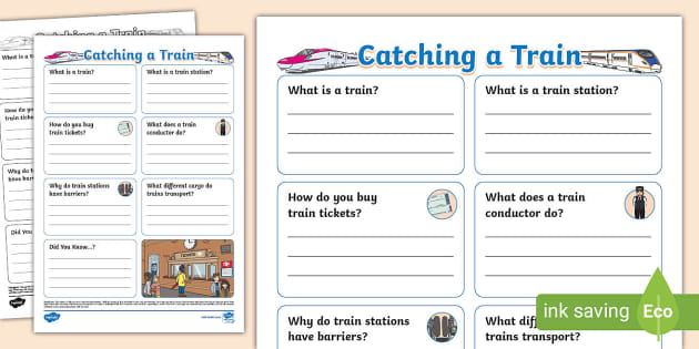 Catching a Train Fact File Template (teacher made) - Twinkl