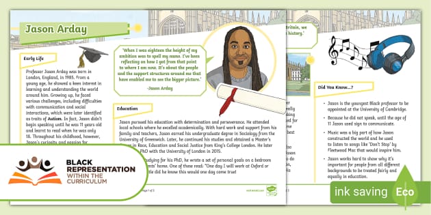 UKS2 Jason Arday Fact File (Teacher-Made) - Twinkl