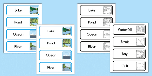 Label Landforms Worksheets