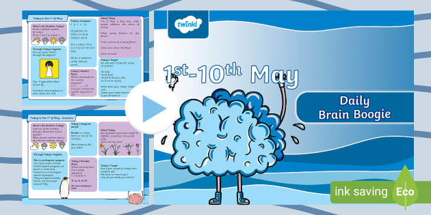 Daily Brain Boogie 1st to 10th May Activity PowerPoint
