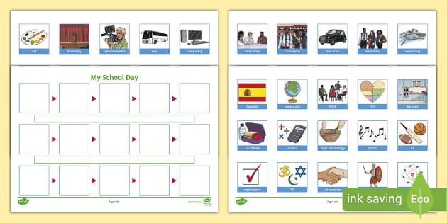 Older Learners: Individual Visual Timetable Template
