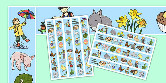 Spring Season Display Borders (teacher made) - Twinkl