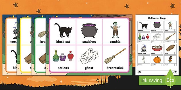 Halloween Themed Bingo and Themed Lotto Activity Pack