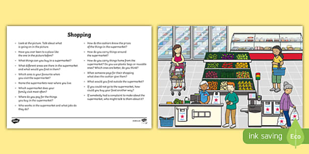 Shopping Oral Language Worksheet / Worksheet-Irish, worksheet