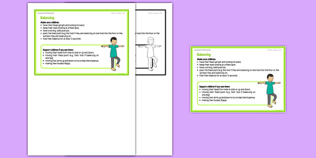 Foundation PE (Reception) - Balancing Teacher Support Card