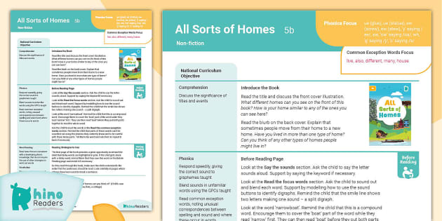 Level 5b: All Sorts of Homes: Teacher Guide (teacher made)