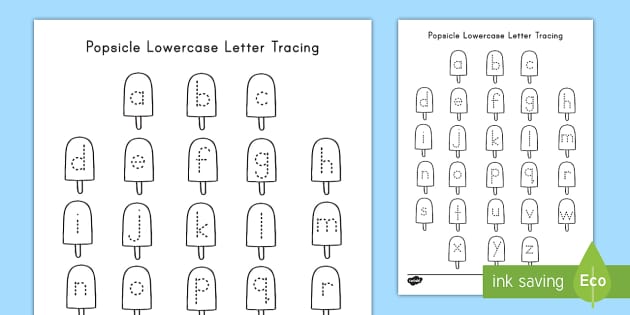 Popsicle Lowercase Letter Tracing Worksheet / Worksheet - Summer, summer