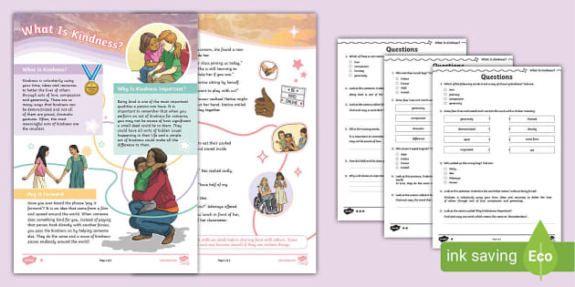 LKS2 What Is Kindness? Differentiated Comprehension Activity