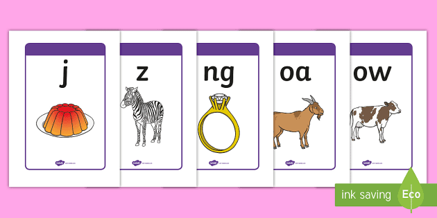 Cursive Phase 3 Mnemonic Flash Cards (A4) - Twinkl