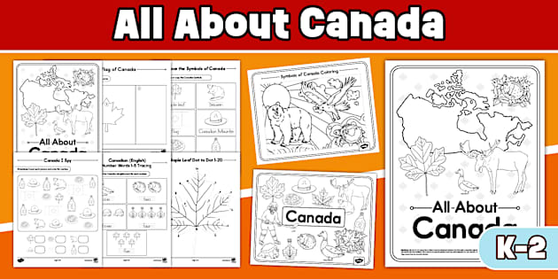 All About Canada Activity Booklet for K-2nd Grade