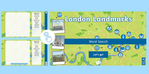 London Landmarks Interactive Word Search (teacher made)