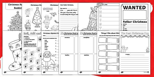 Christmas Workbook | Printable | Activity Pages | Foundation
