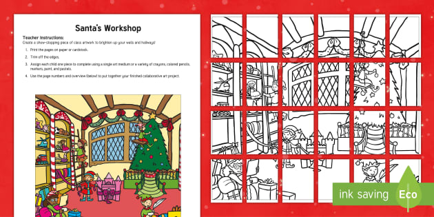 Santa's Workshop Collaborative Art Pack (Teacher-Made)