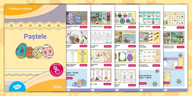 GRATUIT Paștele – Catalog cu resurse 2024 (teacher made)